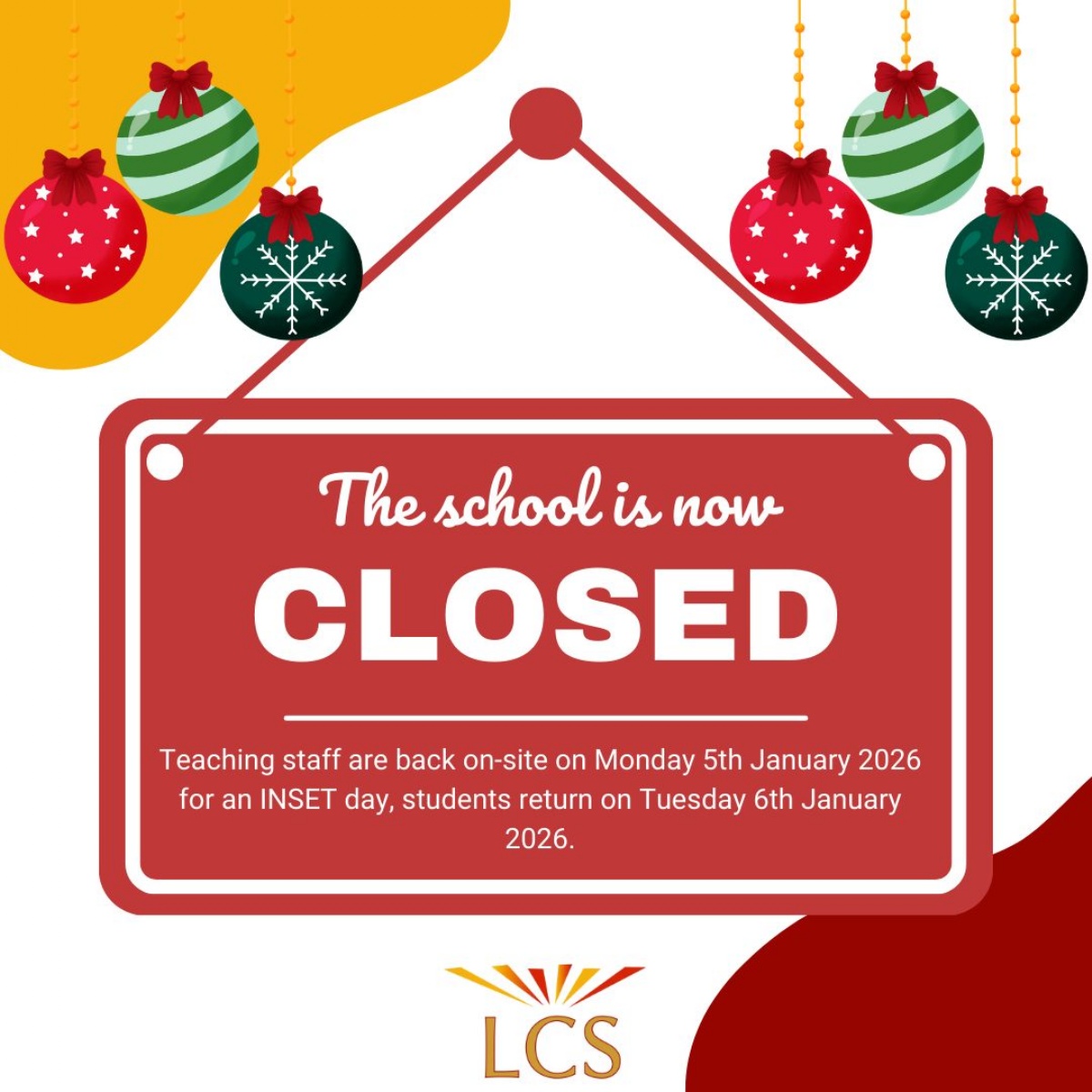 Last day of term – Friday 19th December 2025 - The Lampard Community School